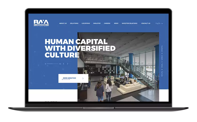 Raya Contact Centers corporate website UX design